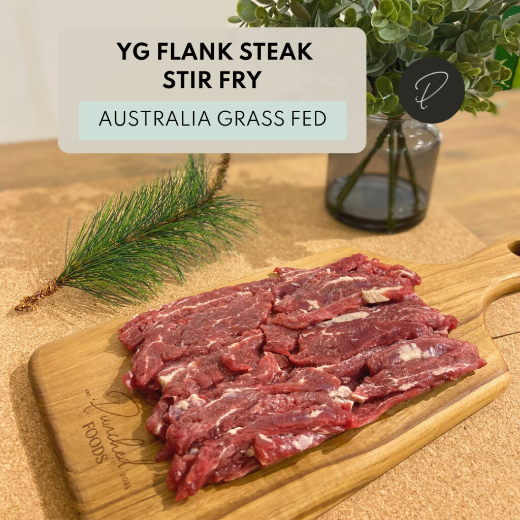 Australia Grass Fed Flank Beef Stir Fry Chilled 300G (Halal) - Punched ...