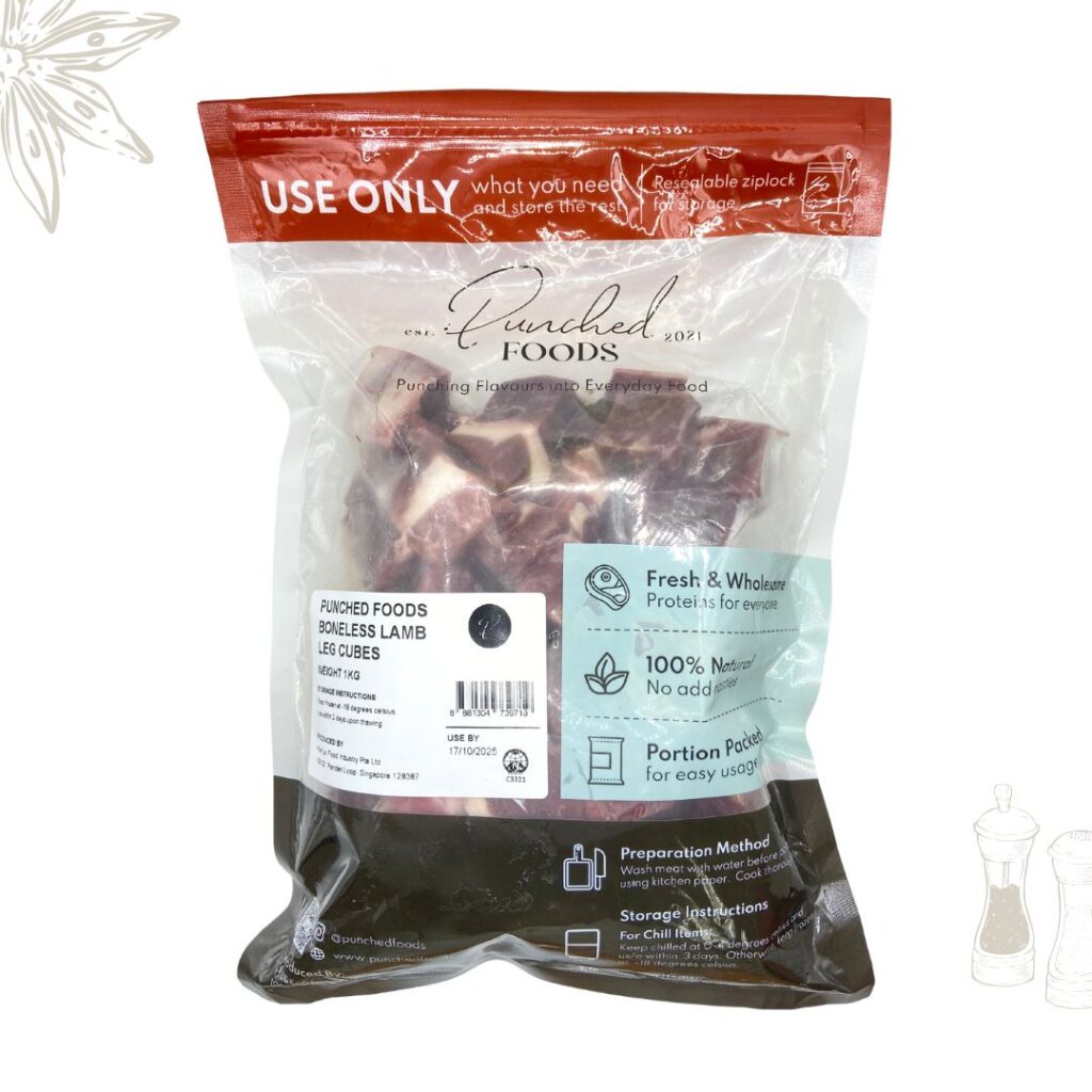 Boneless Lamb Leg Cubes 1KG (Halal) - Punched Foods | Savour Quality ...