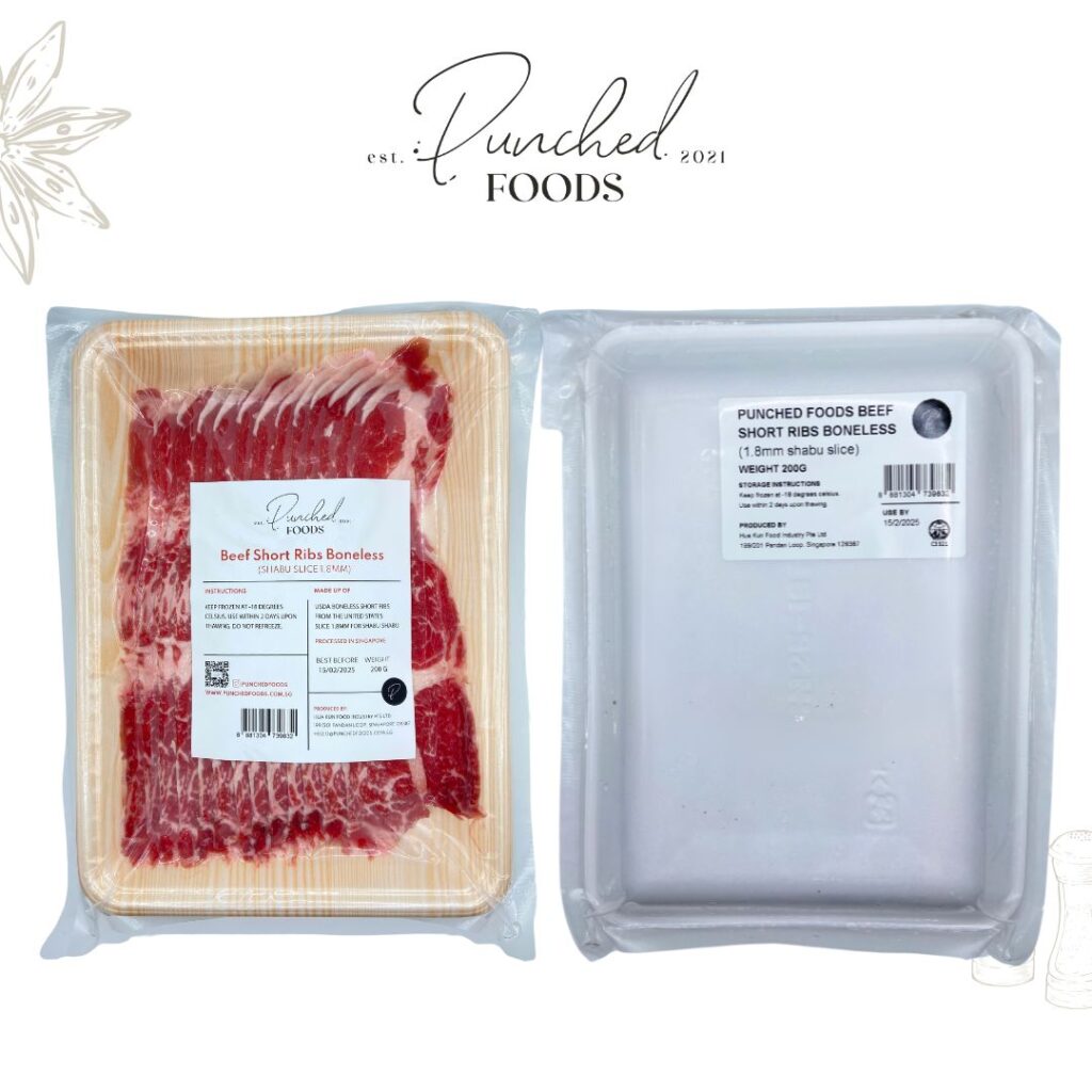 US Boneless Short Ribs (Shabu Shabu) 200G (Halal) - Punched Foods ...