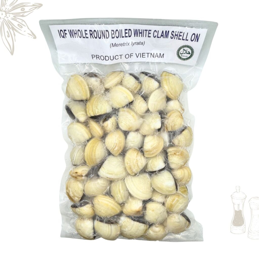 White Clams Shell-On 50/60 1KG - Punched Foods | Savour Quality Halal ...